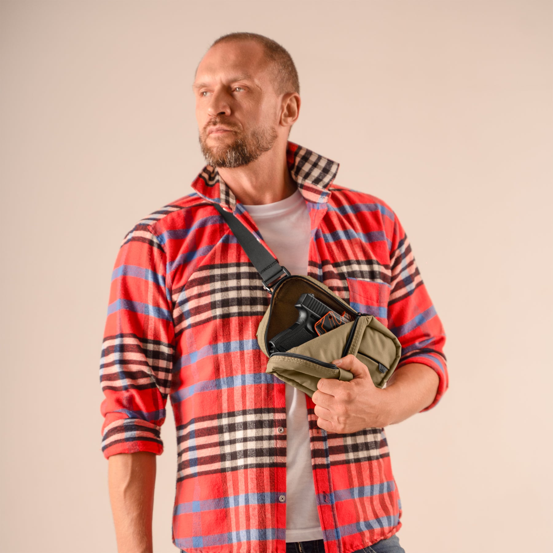 QAPL Cordura® Concealed Carry EDC Bag – Large Desert Sand | Kydex Holster – 945 Industries